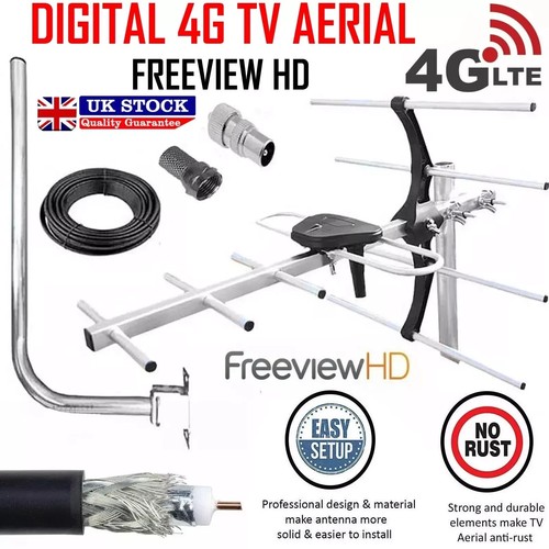 4G DIGITAL TV AERIAL KIT FREEVIEW AND HD FOR INDOOR OUTDOOR OR LOFT ...