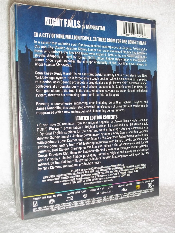 Night Falls on Manhattan (Blu-ray, 2024) NEW Andy Garcia Richard ...