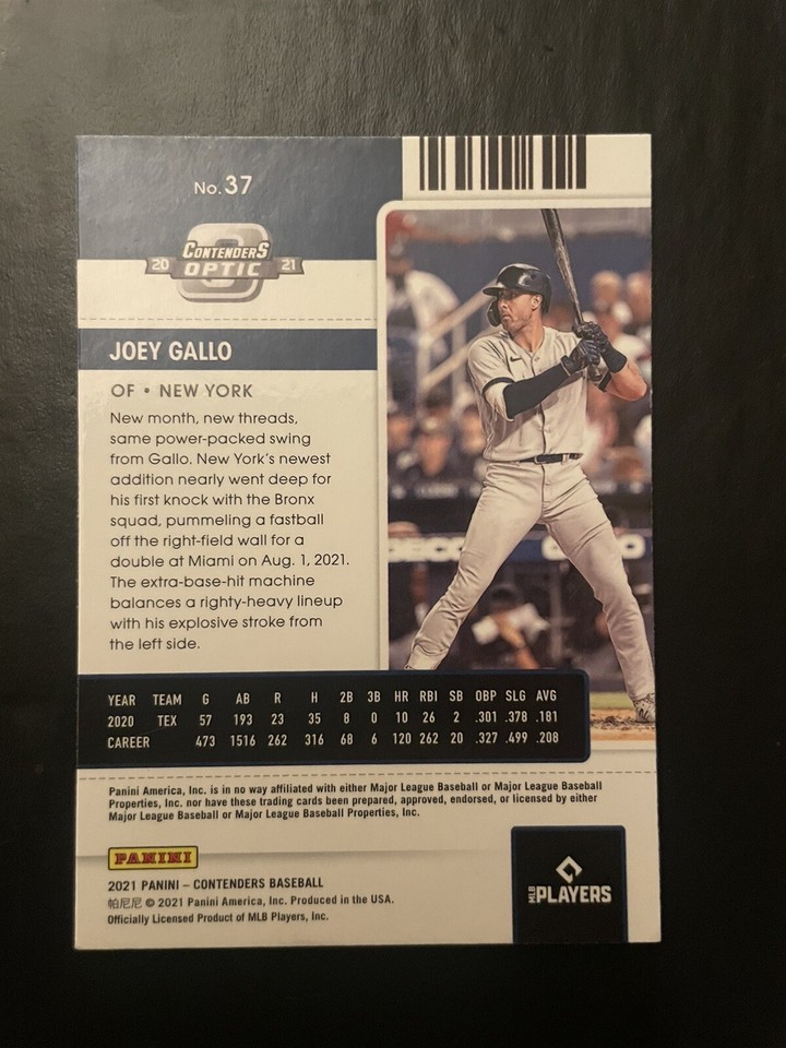 2021 Panini Contenders Draft Ticket Red #37 Joey Gallo /99 - New York ...