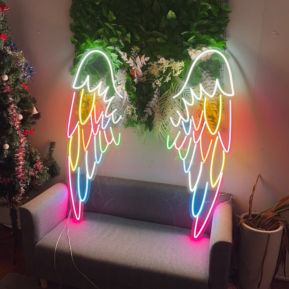 Custom Angel Wing LED Neon Sign, Birthday, Wedding, Gift, Neon Light ...