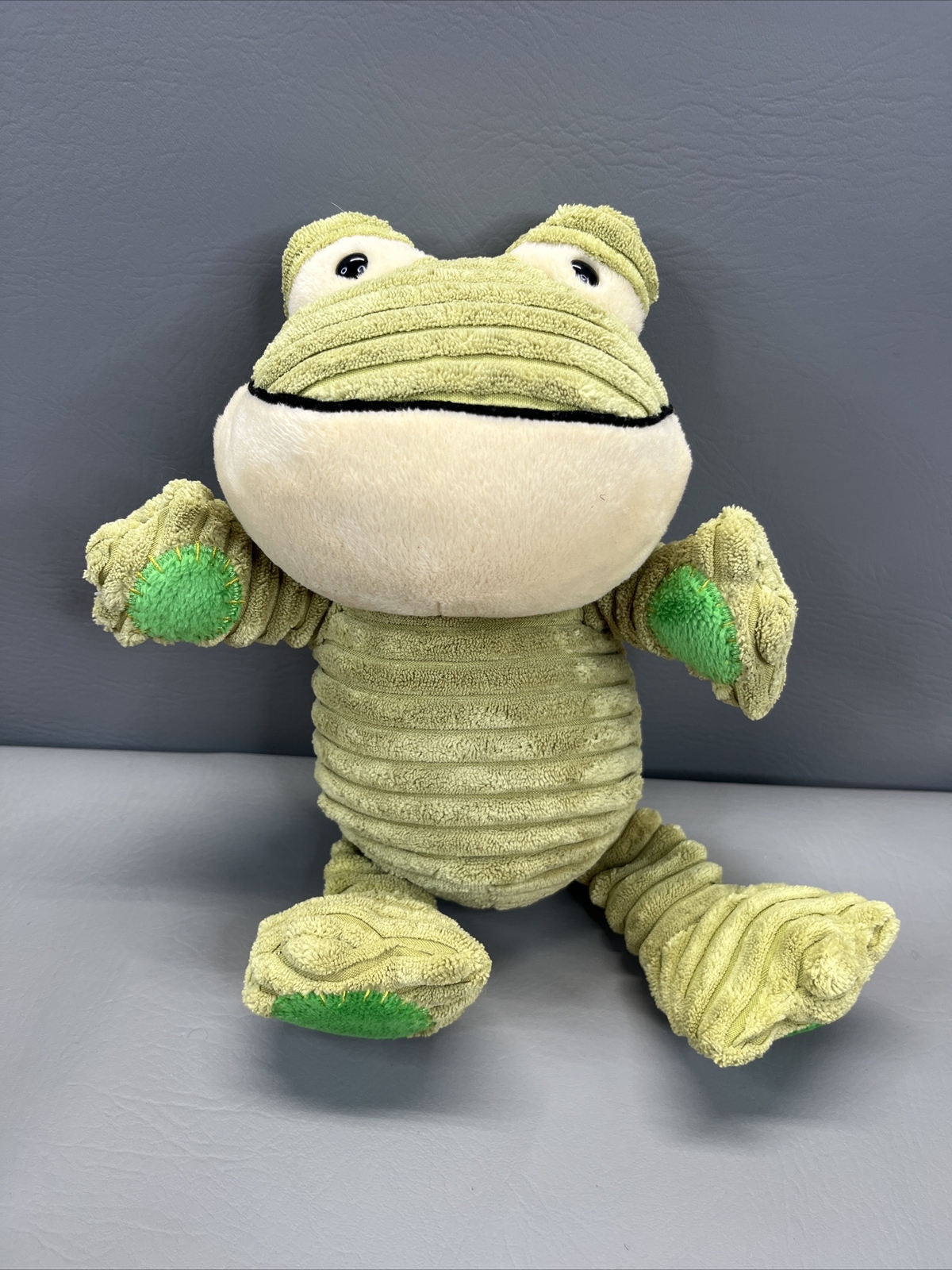 Dandee Frog 12in Stuffed Animal Plush Toy Green Ribbed Texture Soft ...