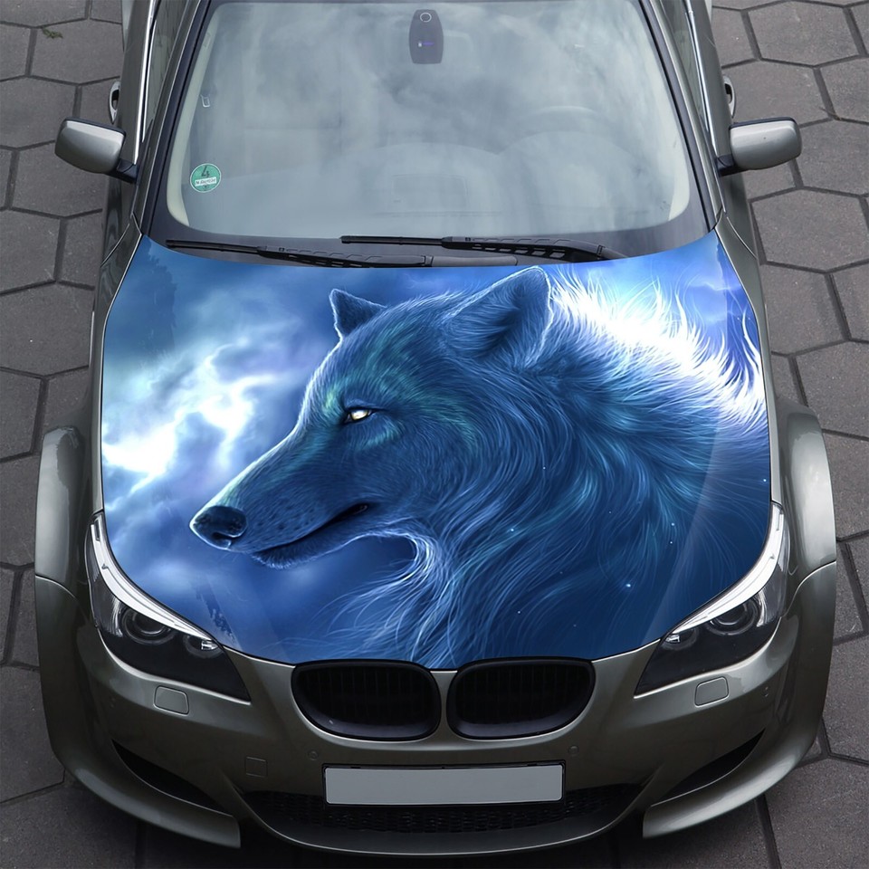 Wolf Car Hood Wrap Decal Vinyl Sticker Full Color Graphic Fit Any Car ...
