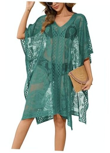 Sexy Elegant Lace Beach Cover Up for Women, Bathing Suit Cover Up, V ...