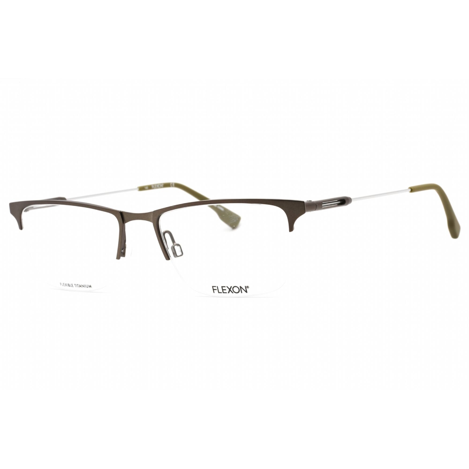 Flexon Men's Eyeglasses Moss Metal Half Rim Rectangular Frame FLEXON ...