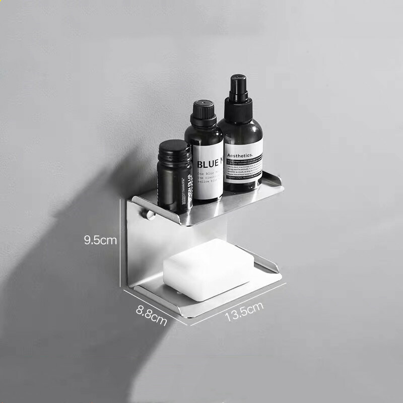 Double Layer Soap Dish Black Stainless Steel Soap Case Holder Container ...