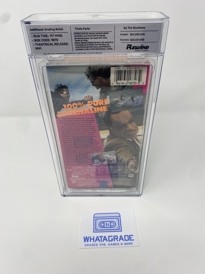 Point Break (VHS, 1991) 💎 Graded 8.5 4.5/5 ⭐️ Rewind Grading 💎 1st ...