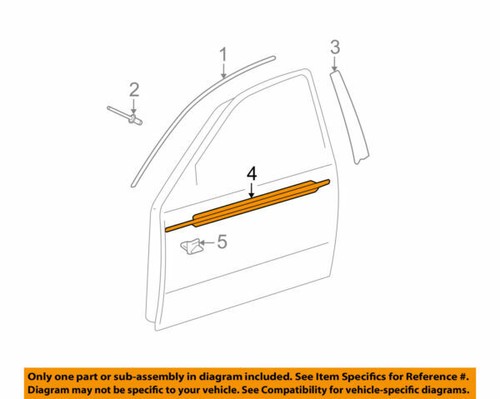 75720-53021 Toyota Moulding assy, front door belt, lh 7572053021, New ...