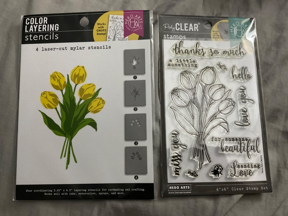 Hero Arts Stamps and matching Stencil Set | eBay