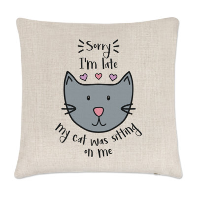 Sorry I M vers la Fin My Cat Anciennement Assis Sur Me Coussin Lin ...