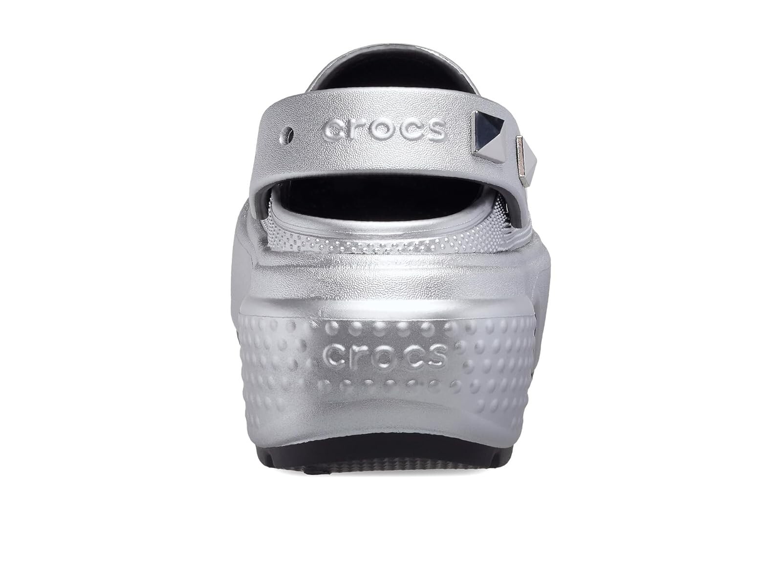 Women Crocs Platform Silver Metallic Shine Clogs Stomp Clogs Size 8 NWT ...