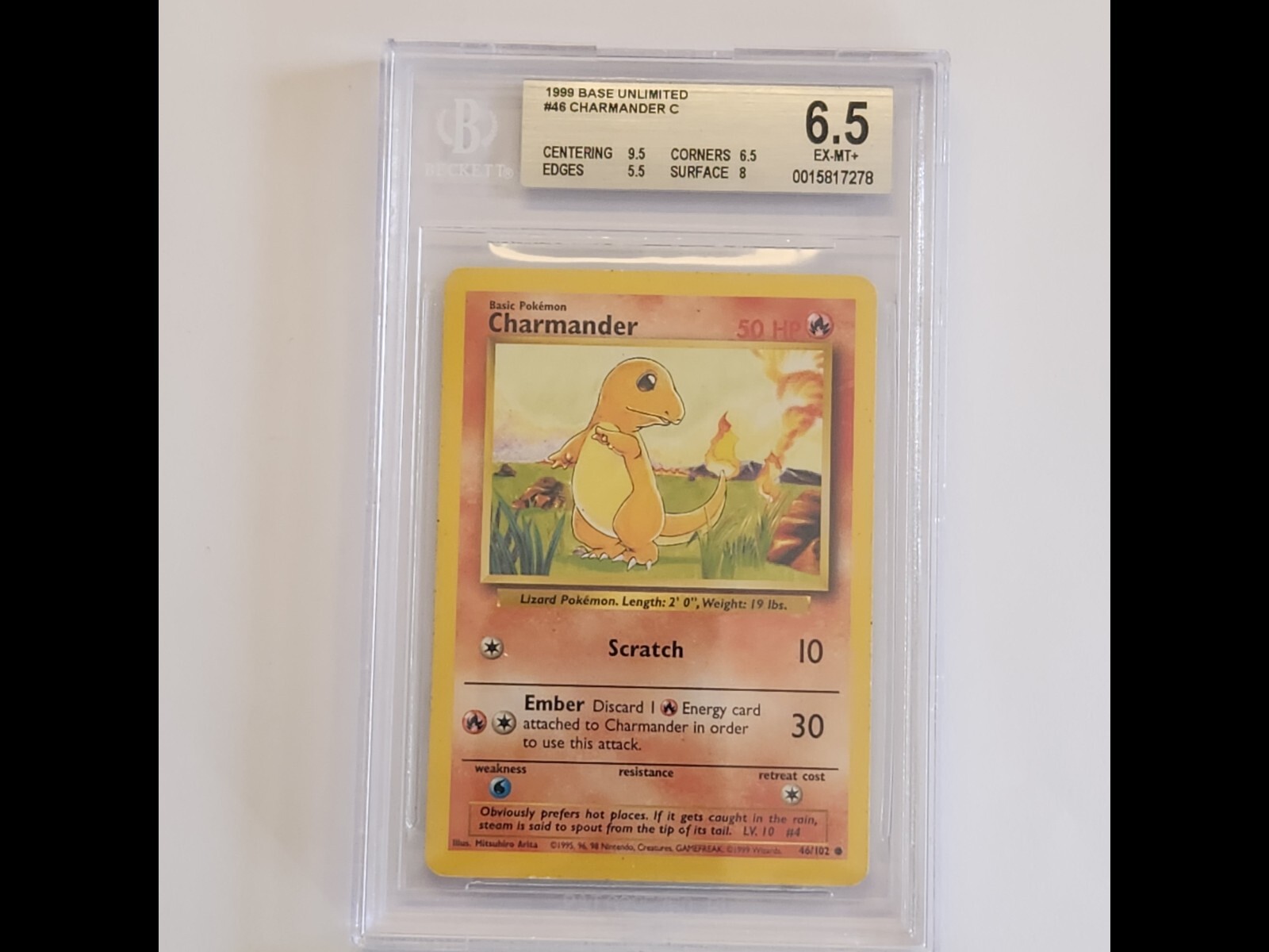 1999 POKEMON BASE SET CHARMANDER #46 BGS 6.5 | eBay