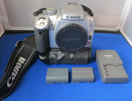 Canon EOS Rebel XTi Digital SLR Camera Silver Body,Battery,Charger,BGE3 ...