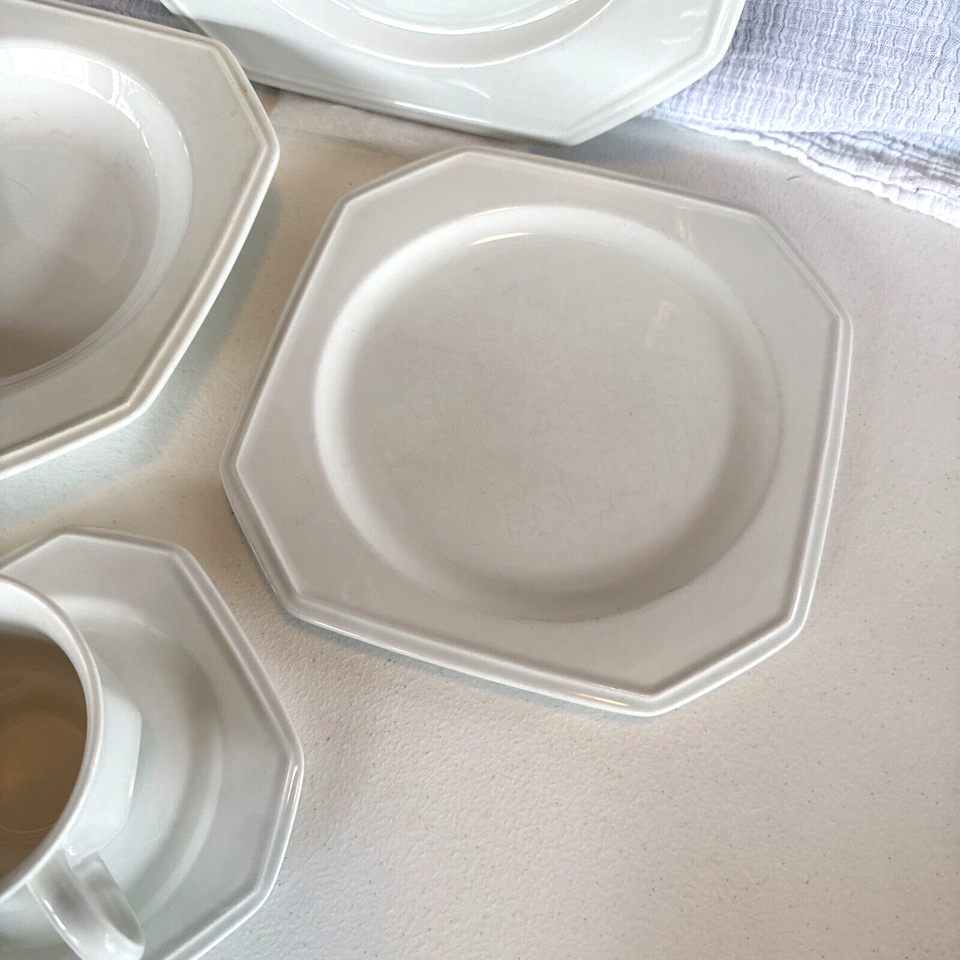 Mikasa F3000 Continental White 5 Piece Set Dinner/ Salad Plates Cup ...