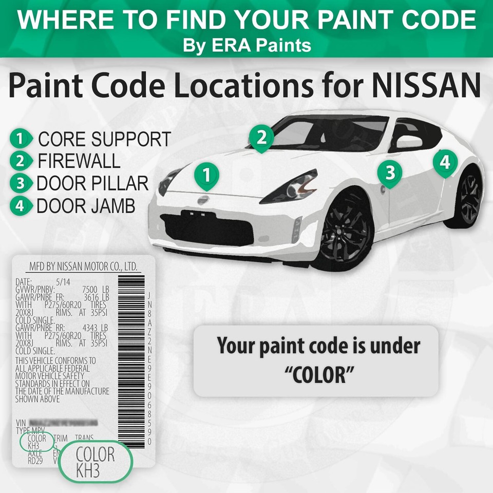 NISSAN G41 - Black Metallic OEM Match Touch Up Spray Paint Kits | eBay