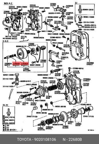 Original washer, plate for pneumatic bellows, 9020108106 for TOYOTA ...