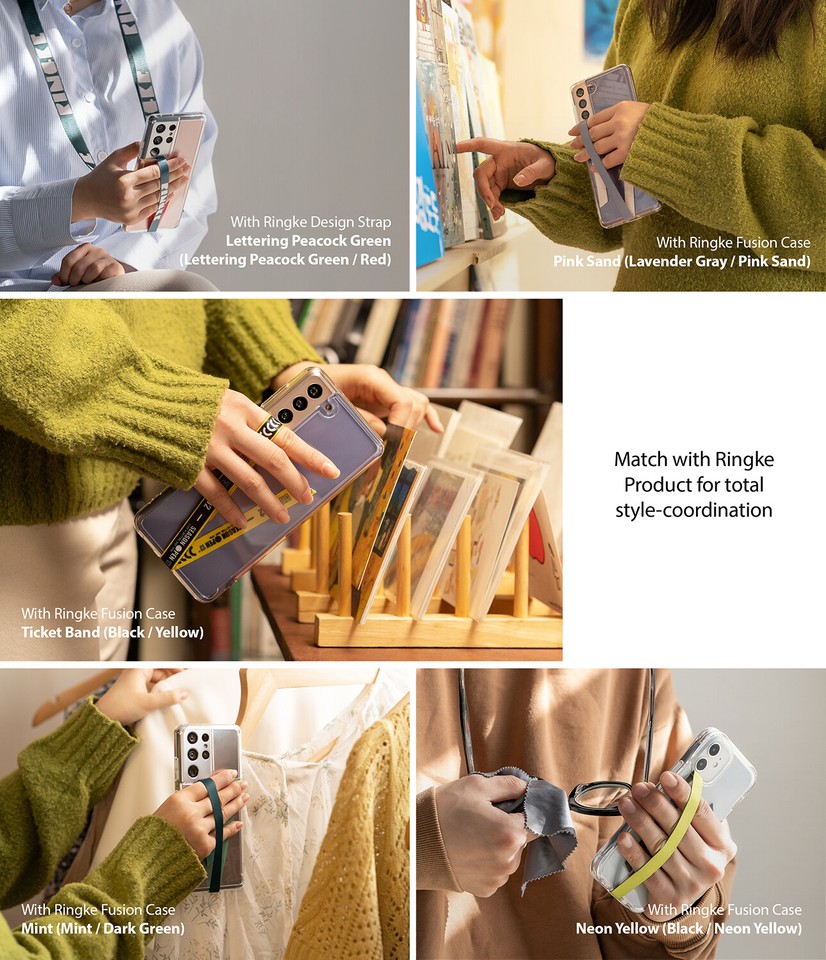 Ringke [Band Strap] Slim, Microfiber Phone Strap Holders for Smartphone ...