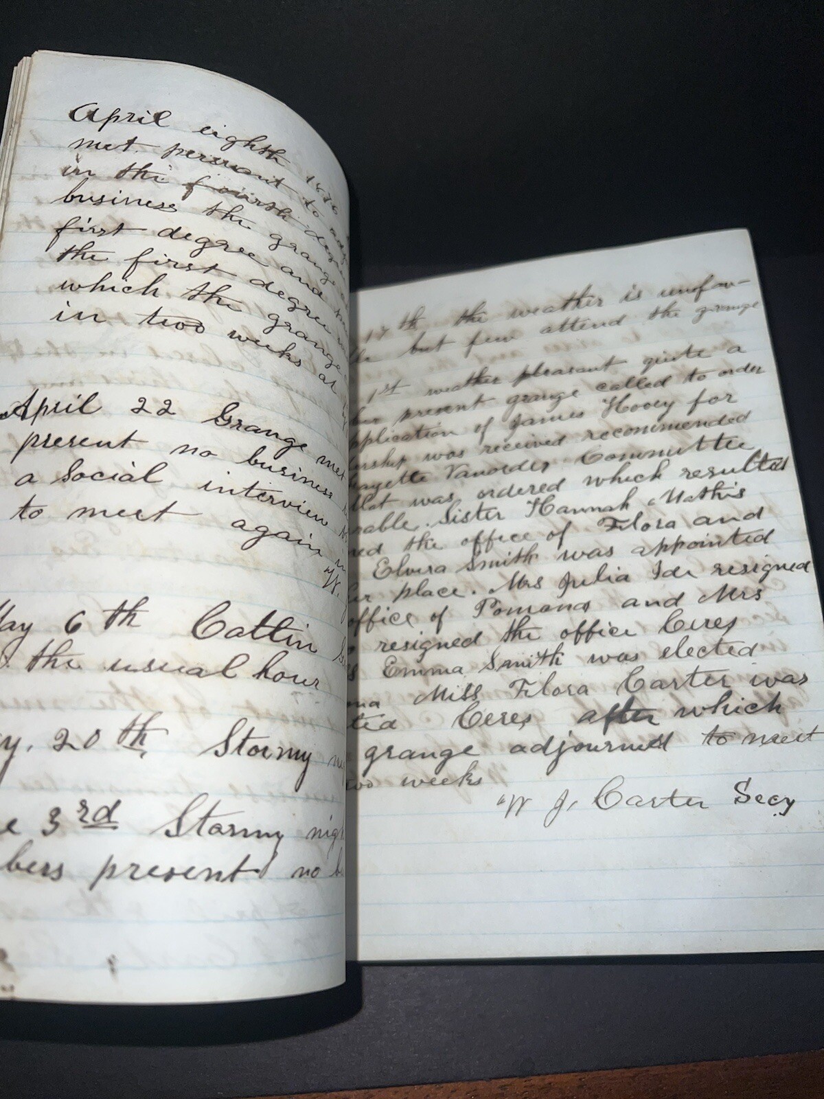 Antique Victorian Hand Written Ledger Catlin New York Grange Chemung Co ...