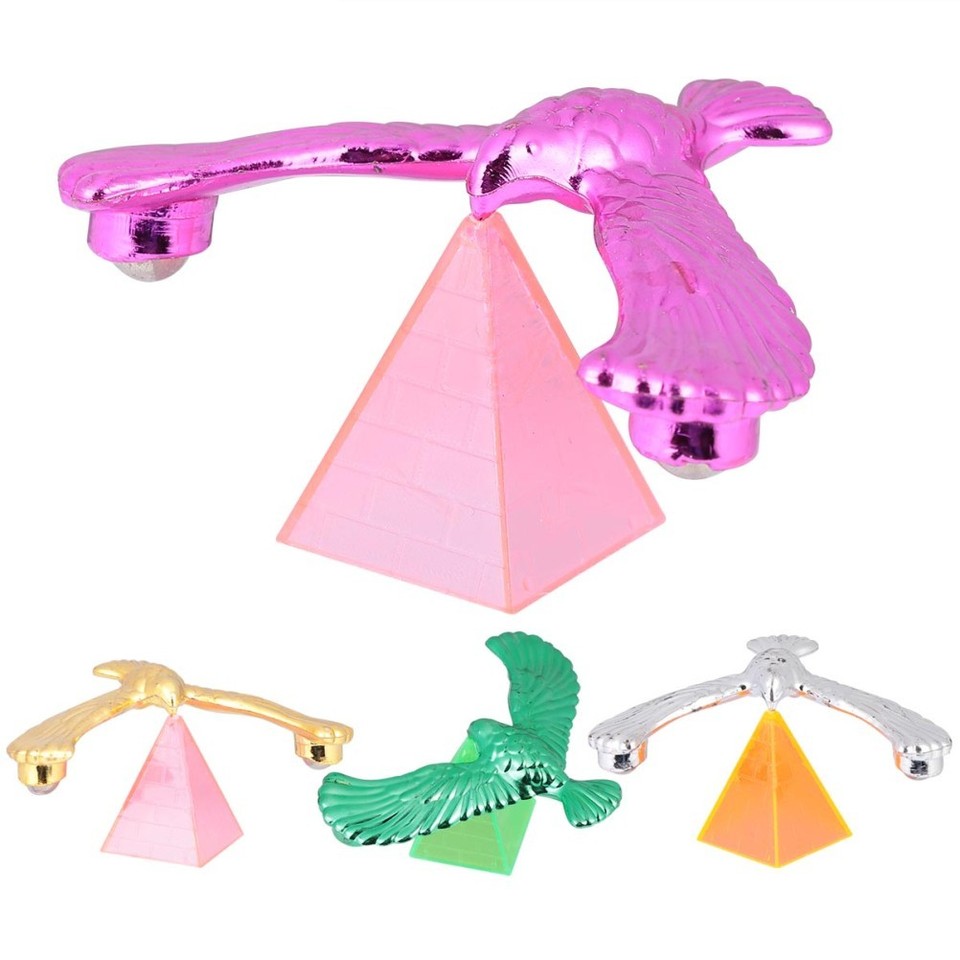 20 Sets Lovely Balancing Eagle Toys with Pyramid Stand Balance Bird Toy ...