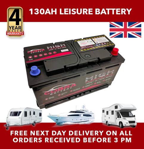 12v 130ah Leisure Battery High Power Deep Cycle 4yr Warranty Caravan ...