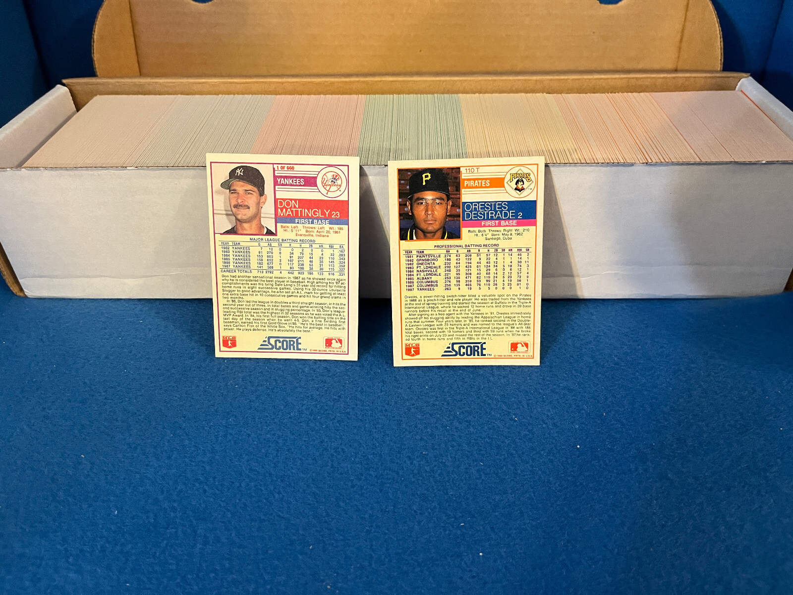 1988 Score Baseball Cards Complete Set #1-660 + 110 Traded Alomar RC ...