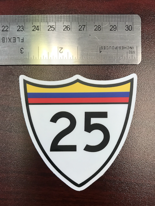 Colombia Ruta Nacional 25 Car Decal / Sticker Panamerican Highway Route ...