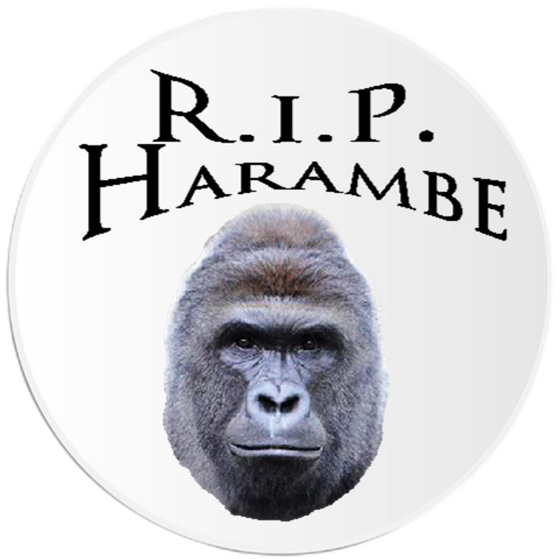RIP Harambe - 25 Pack Circle Stickers 3 Inch - Meme Gorilla | eBay
