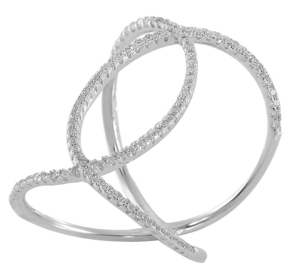 Interlocking Oval Design Interlocking CZ Ring in 925 Sterling Silver | eBay