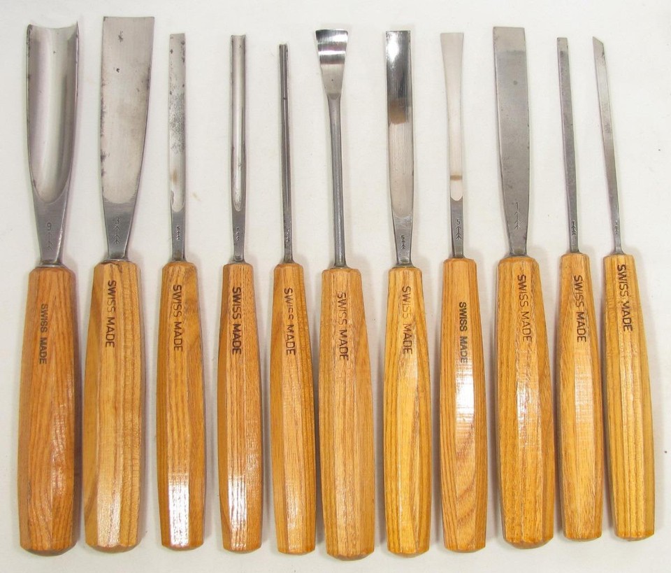 11 Piece Pfeil Swiss Made Wood Carving Chisel Set Gouge Fishtail Parting Spoon | eBay