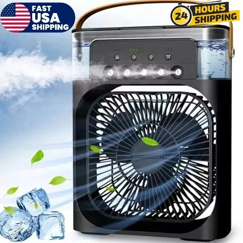 Portable Mini Air Cooler Fan 3 in 1 Ice Cold Cooling Air Conditioner ...