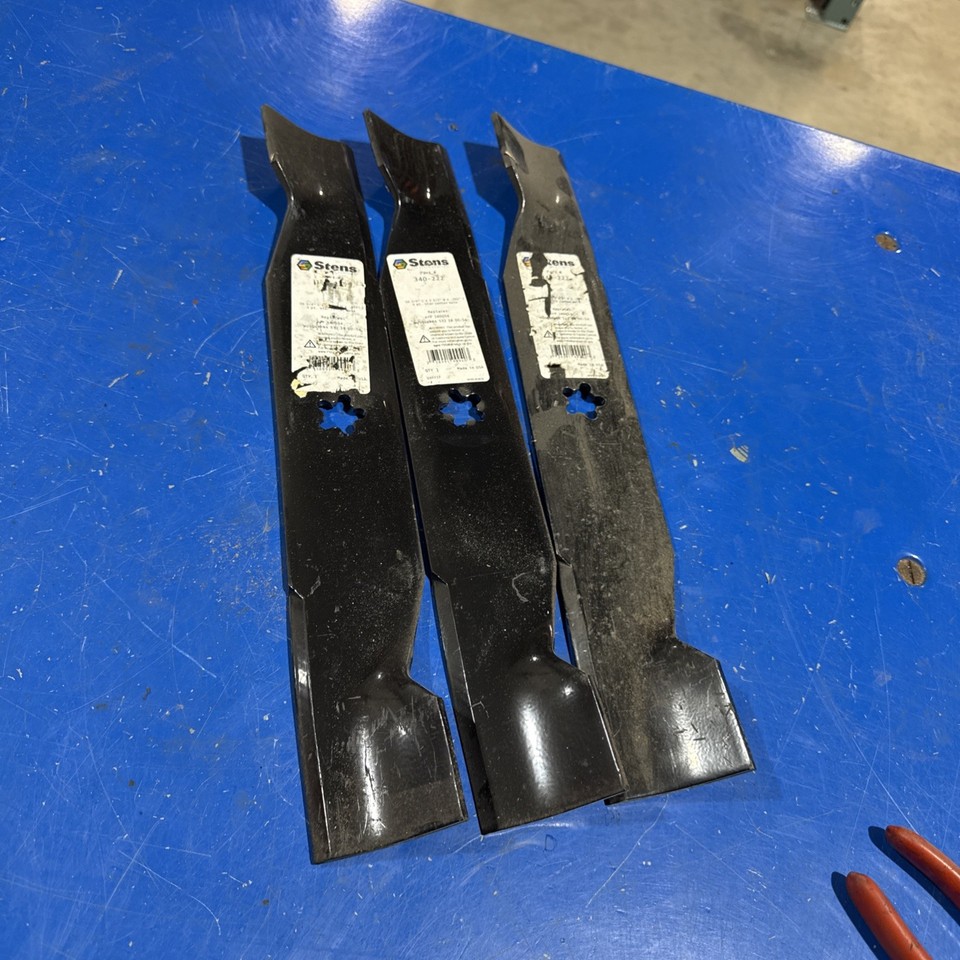 STENS 340-222 ROTARY 15-9907 SET OF 3 HI LIFT BLADE Husqvarna ...