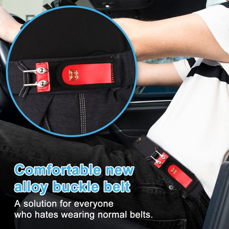 Buckleless Adjustable Metal Belt Hook Elastic Belt Unisex Invisible ...