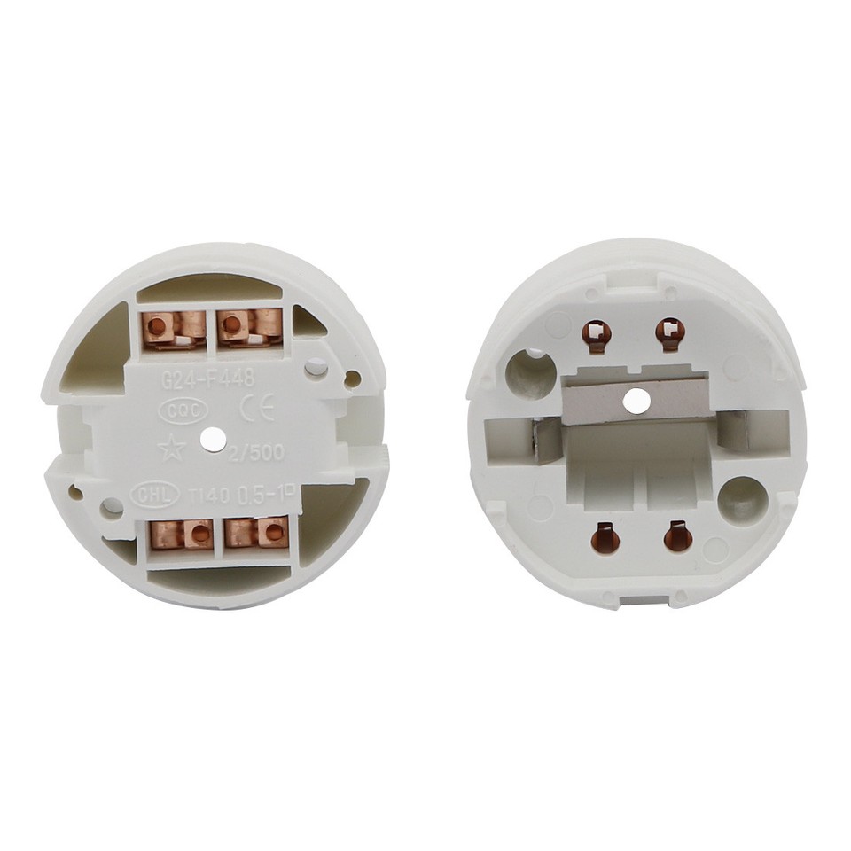 10 Pcs F448Q AC 500V 2A G24 Base H Light Socket Fluorescent Tube Lamp ...