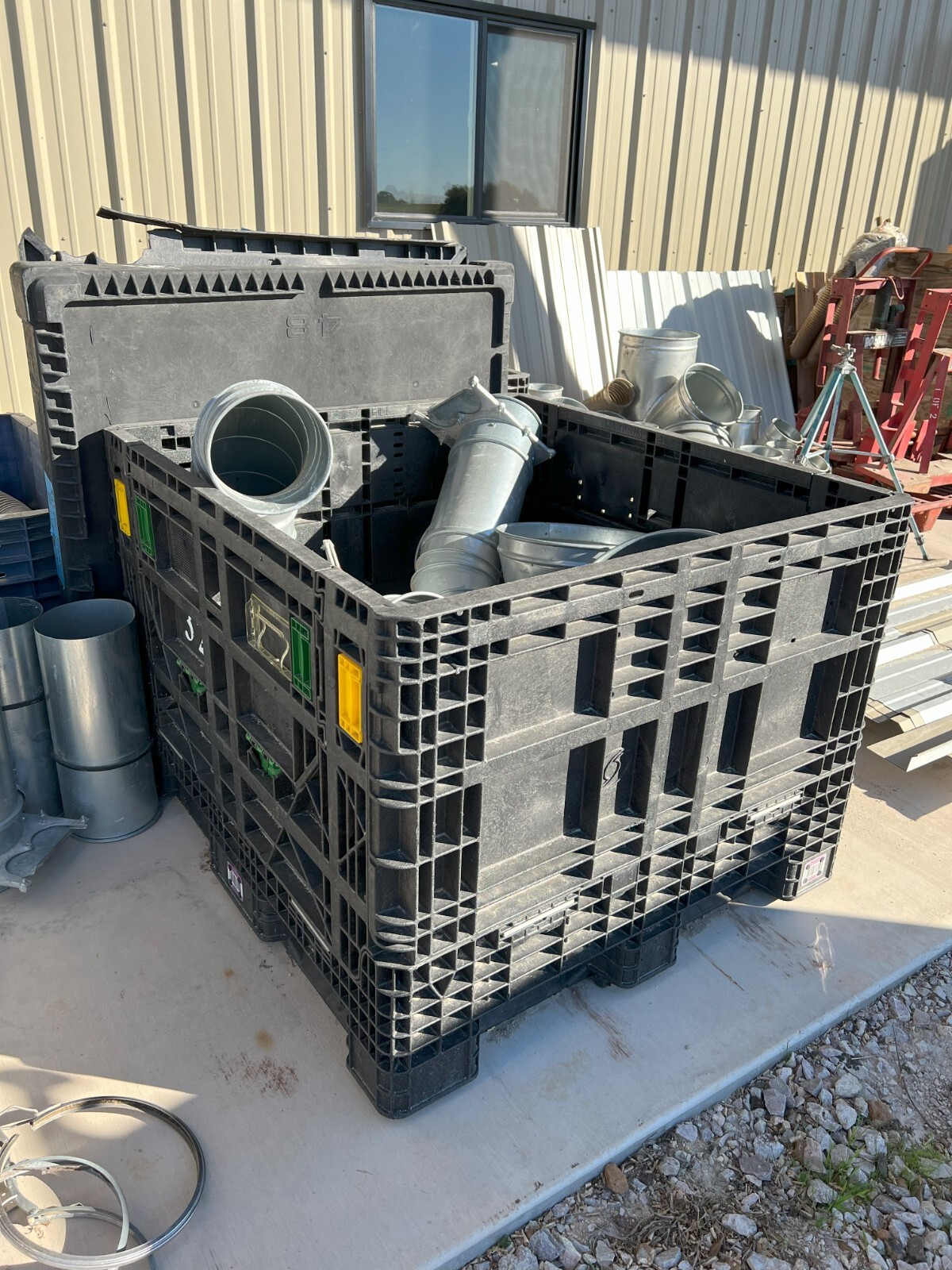 Ropak Reusable Shipping Crates 45x48x34 Collapsible; Access Doors: Lids ...