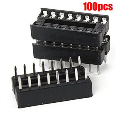 100Pcs Solder Type Dip Socket Adaptor Socket Pitch Dual Wipe Contact ...