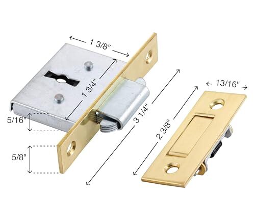 Brass Square Full Mortise Lock w/Two Skeleton Keys for Roll Top Desk ...