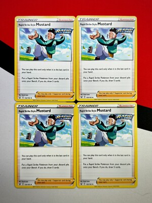 Rapid Strike Style Mustard Trainer 132/163 Battle Styles x4 Pokemon ...