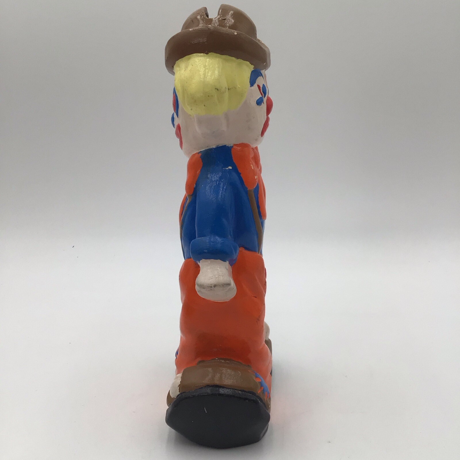 Vintage Handpainted Two Face Clown Figurine Happy Sad Orange Blue ...