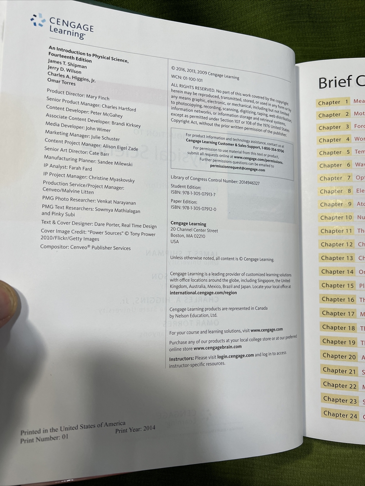 An Introduction to Physical Science, Torres, Omar,Higgins, Charles A ...