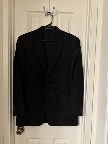 Hickey Freeman Collection 100% Wool Black Blazer Sport Jacket Suit Coat ...