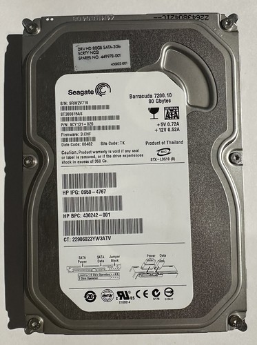 Seagate Barracuda ST380815AS 9CY131-304 80GB 3.5 HDD SATA2 3Gb/s | eBay