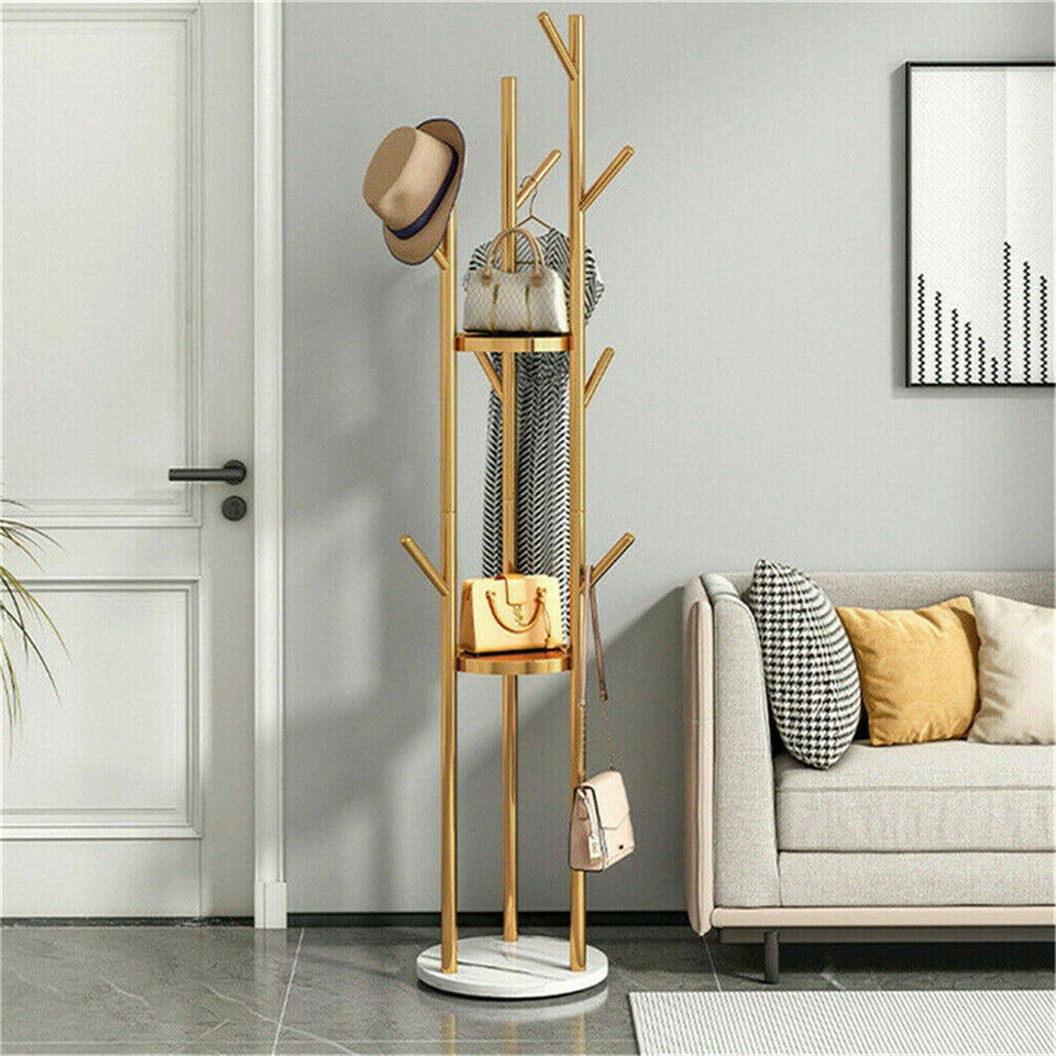 Heavy Duty Marble Coat Rack Stand Tall Clothes Rail Hanger f Bedroom ...