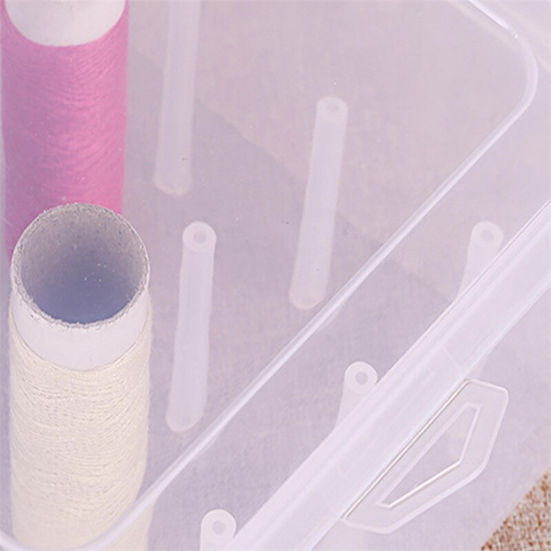 Sewing Thread Storage Box 42 Pieces Spools Bobbin Carrying Case Holder ...