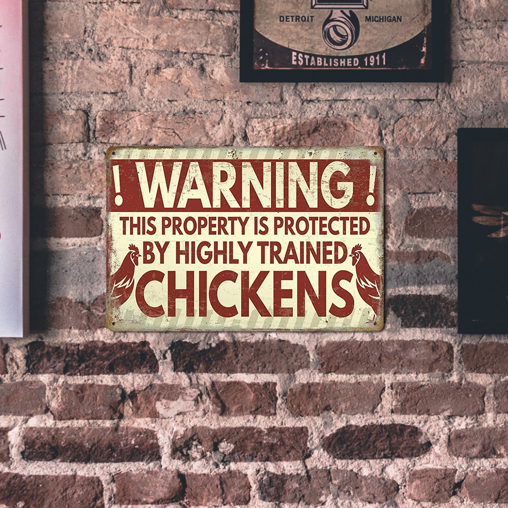 Home Weatherproof Retro Chic Warning Sign Iron Painting Wall Drawing ...