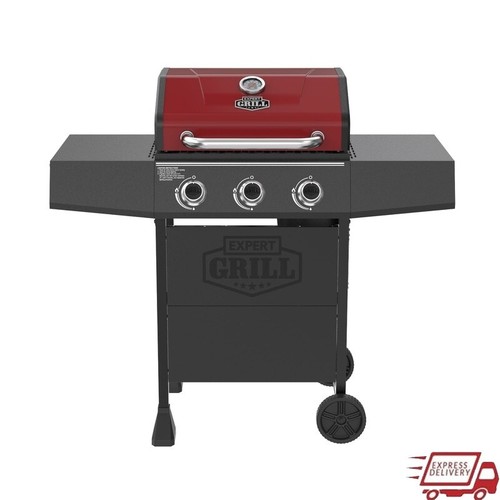 3 Burner Propane Gas Grill Barbecues Outdoor Cooking BBQ Warming Rack ...