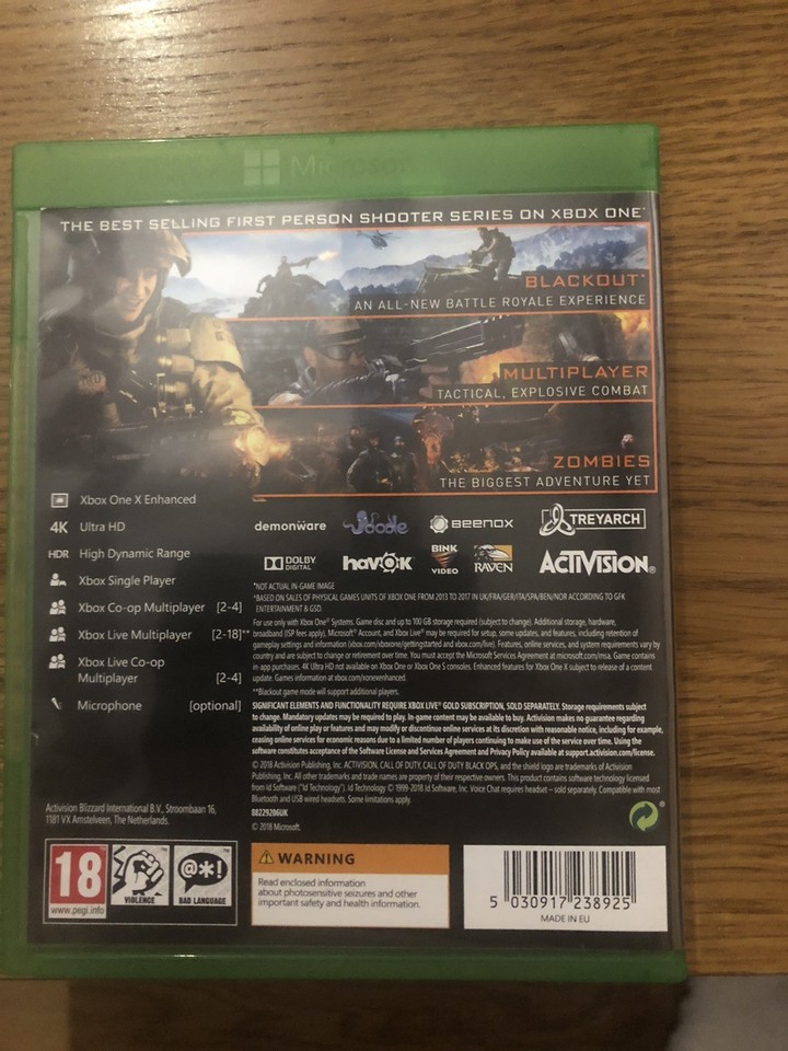 Call Of Duty Black Ops XBoxOne Pre-Owned | eBay UK