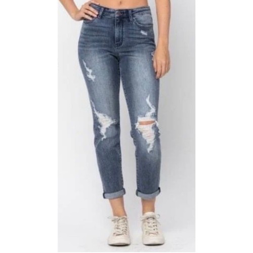 Judy Blue Boyfriend Fit Mid-Rise Distressed Jeans Size 26 | eBay