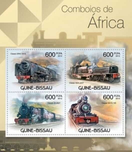 GUINEA BISSAU 2012 TRAINS AFRICA RAILROADS LOCOMOTIVES RAILWAYS #1 ...