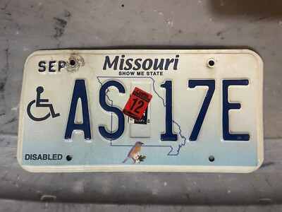 MISSOURI HANDICAPPED DISABLED WHEELCHAIR LICENSE PLATE SEPTEMBER 2012 ...