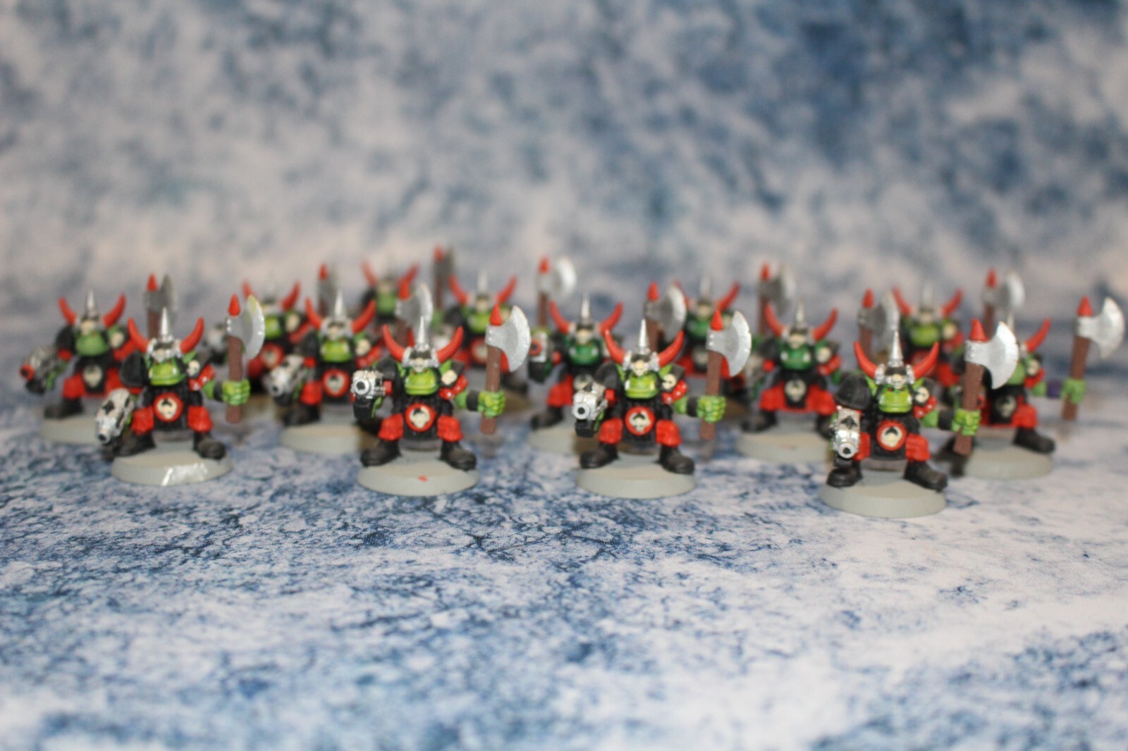 Vintage Warhammer 40K Ork Goff w/ bolt guns and axes miniatures - READ DETAILS | eBay