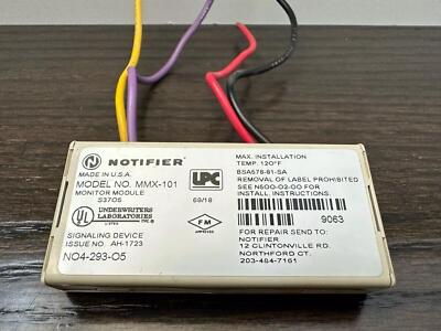 NOTIFIER MMX-101 FIRE ALARM ADDRESSABLE MONITOR MODULE | eBay